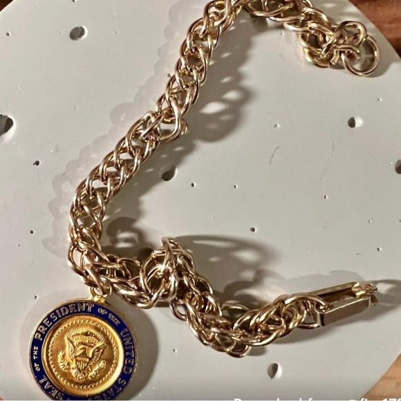 Jewelry | Presidential Seal Gold Chain Link Bracelet | Poshmark